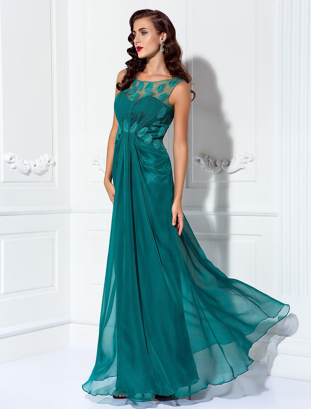 Sheath / Column Elegant Dress Prom Formal Evening Floor Length Sleevel ...
